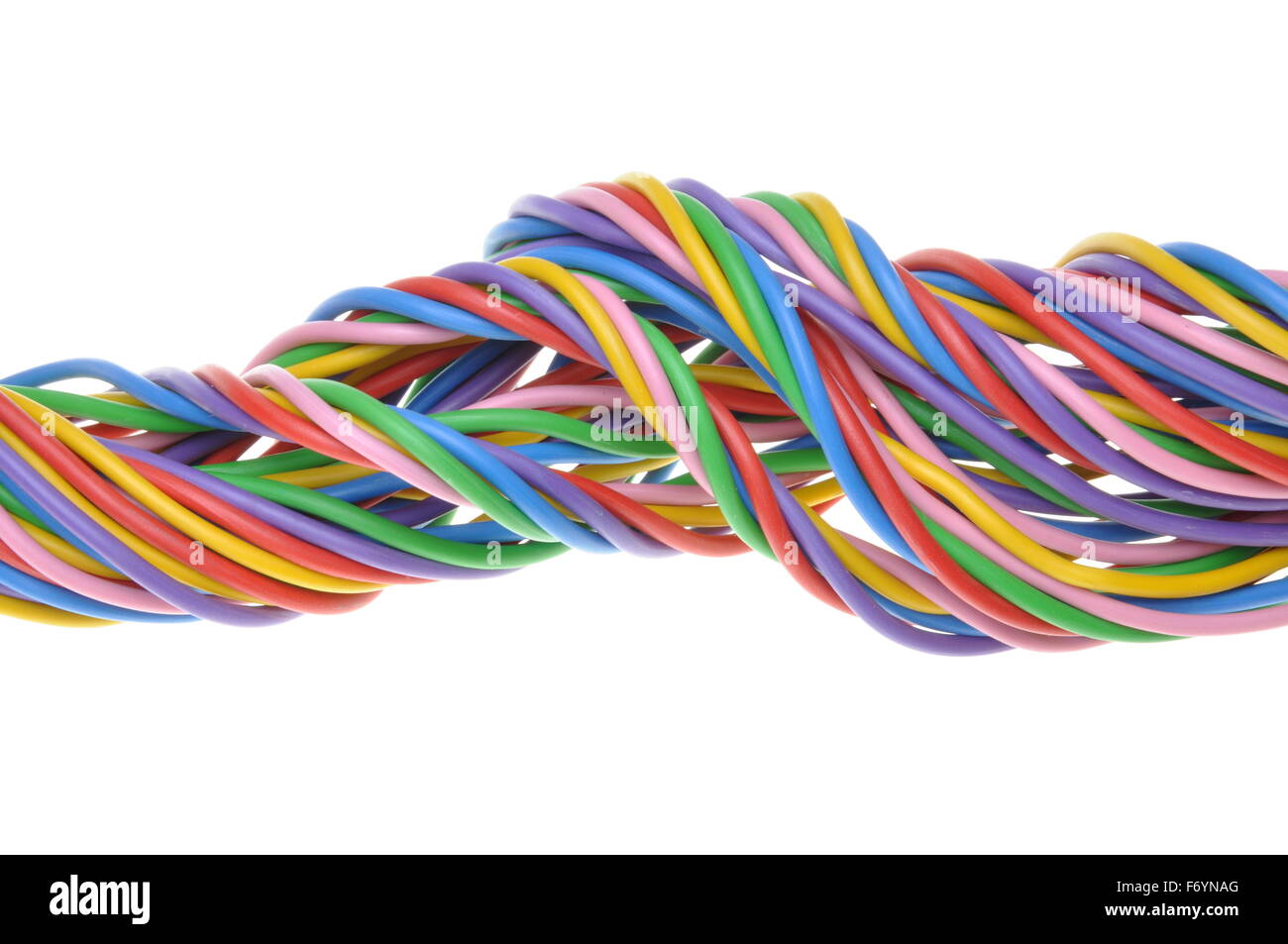 Electric cables isolated on white background Stock Photo - Alamy