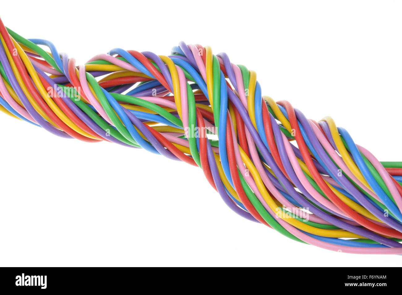 Electric cables isolated on white background Stock Photo - Alamy