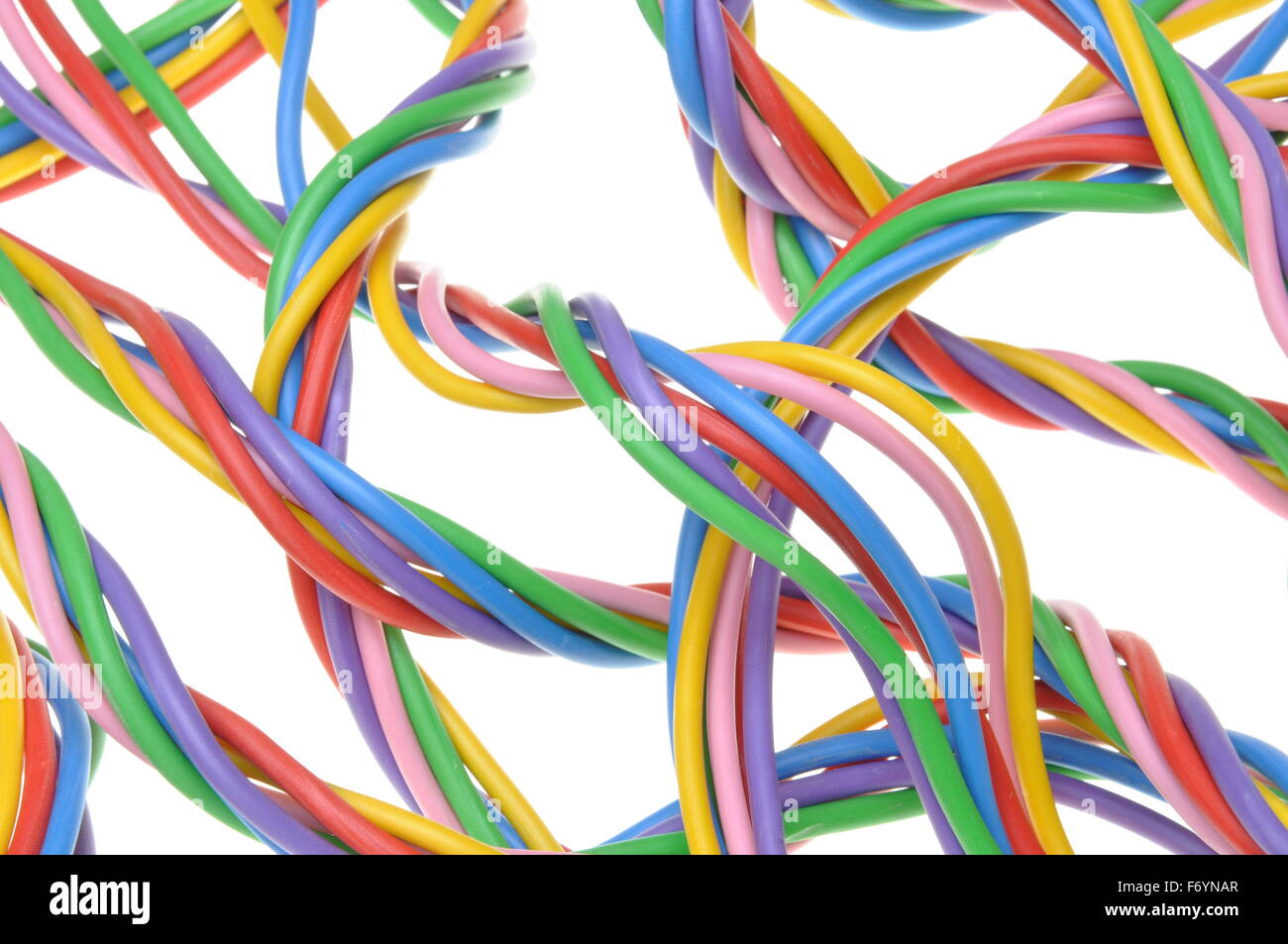 Electric cables isolated on white background Stock Photo - Alamy