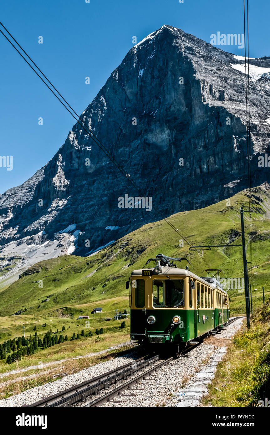 Grindelwald, the Eiger-Jungfrau scenic railway Stock Photo - Alamy