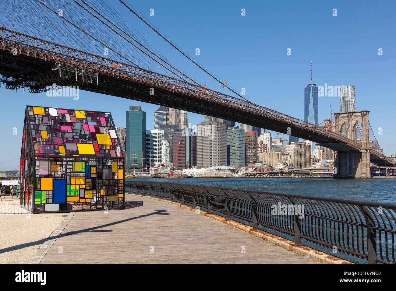 Jeppe Hein art installation, Brooklyn Bridge Park, New York City, USA ...