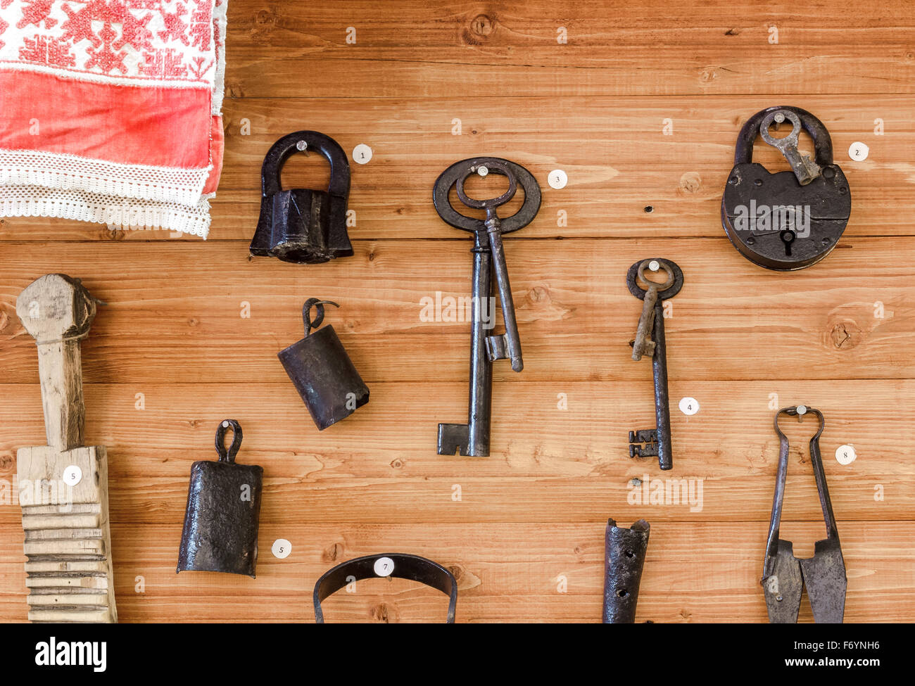 Old lock, keys and other items Stock Photo - Alamy
