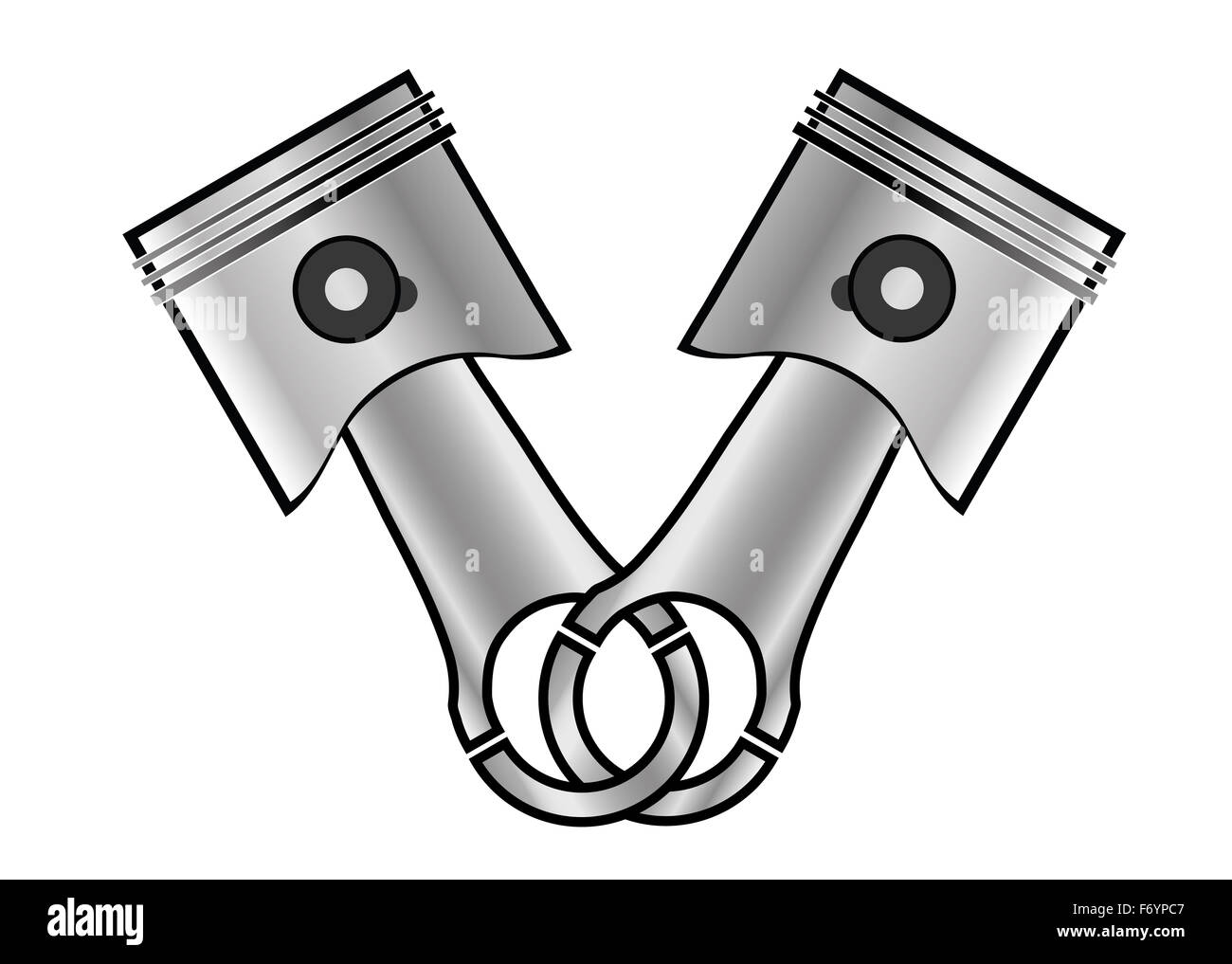 Logos of the two engine pistons with rings Stock Photo - Alamy