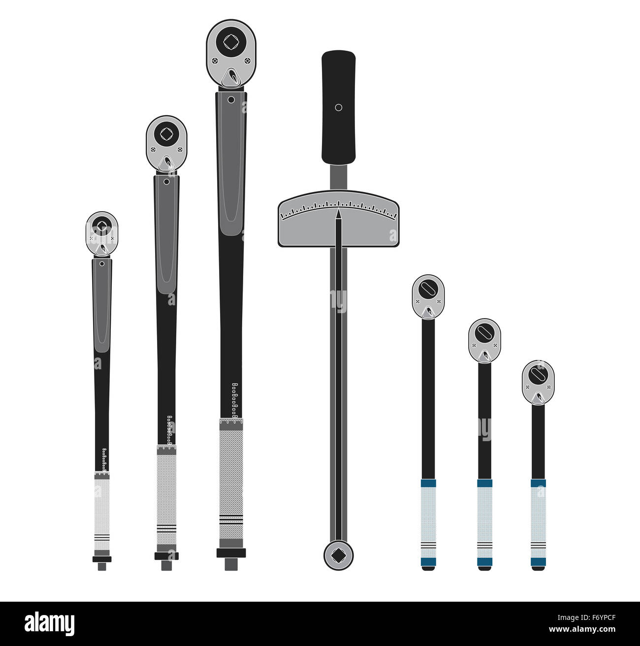 Detailed torque wrenches isolated on white background Stock Photo - Alamy