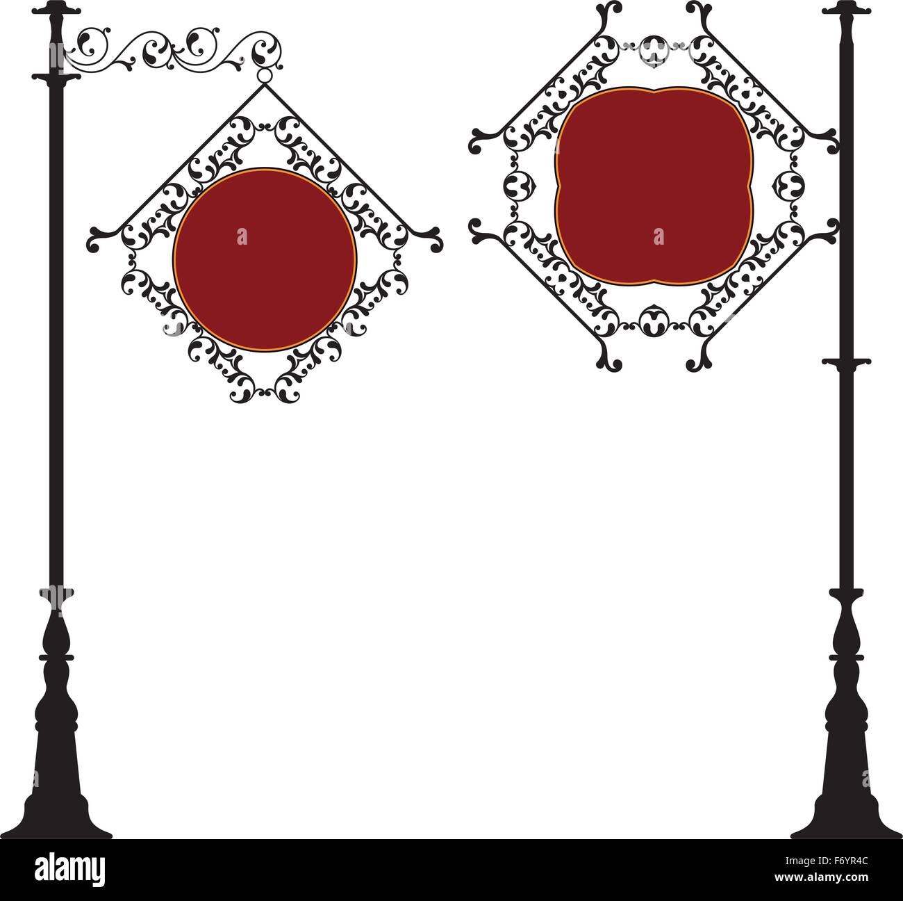 Wrought Iron Signage Vector Illustration Stock Vector Image & Art - Alamy