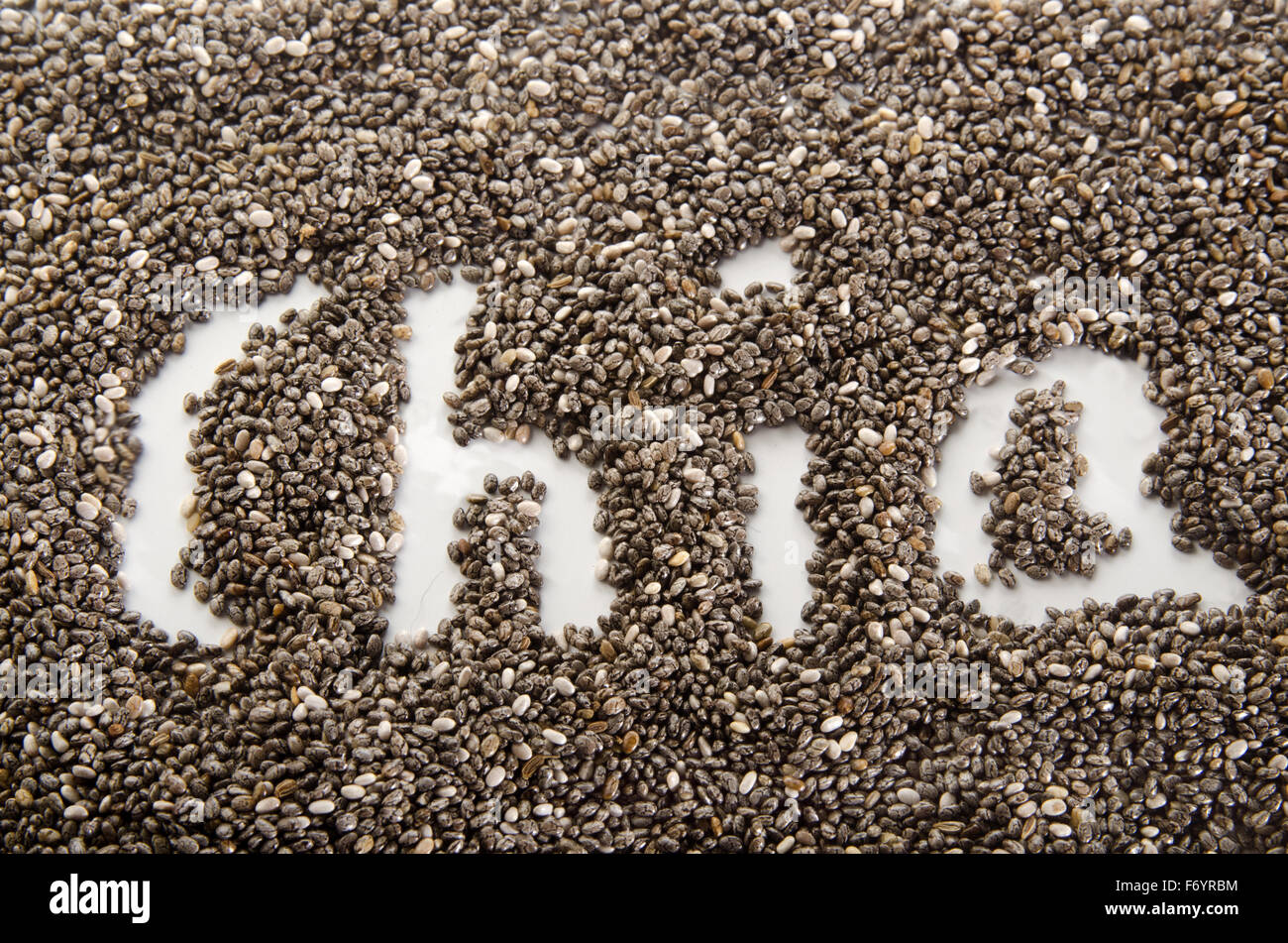 the word chia written with organic seed Stock Photo - Alamy