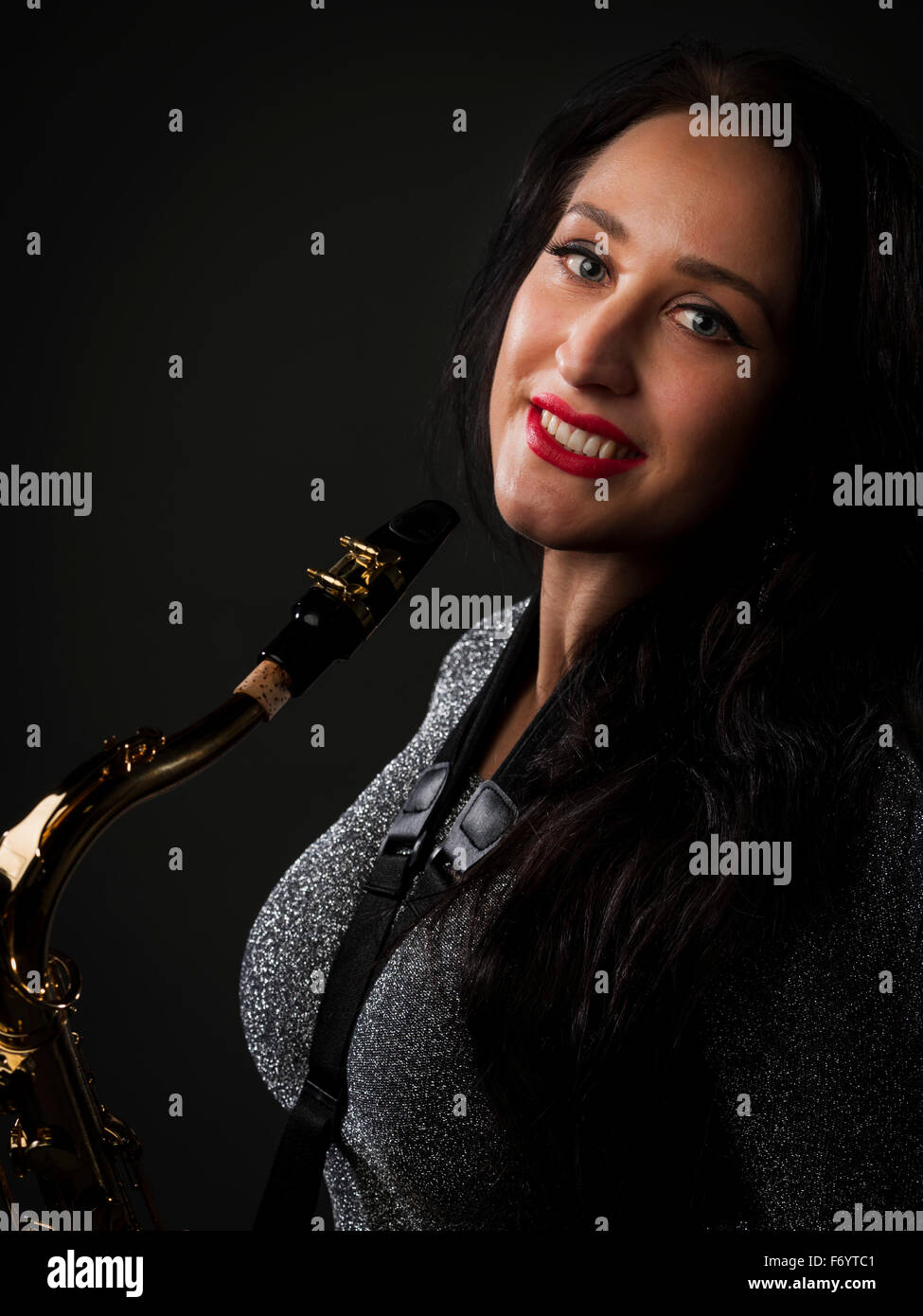 Sax female musician hi-res stock photography and images - Alamy