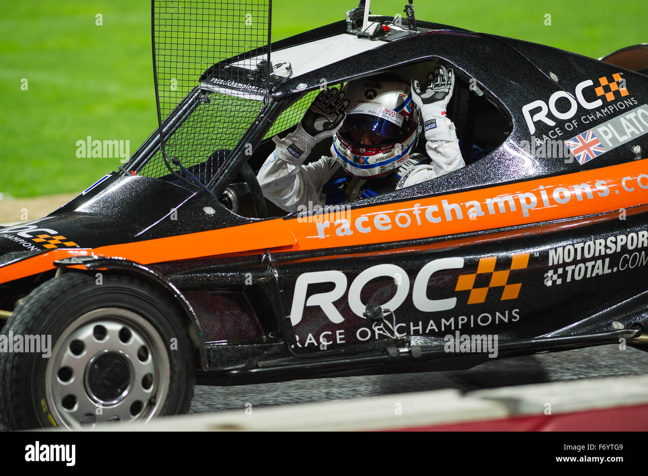London, UK. 21st November, 2015. Jason Plato (Great Britain) waves to ...