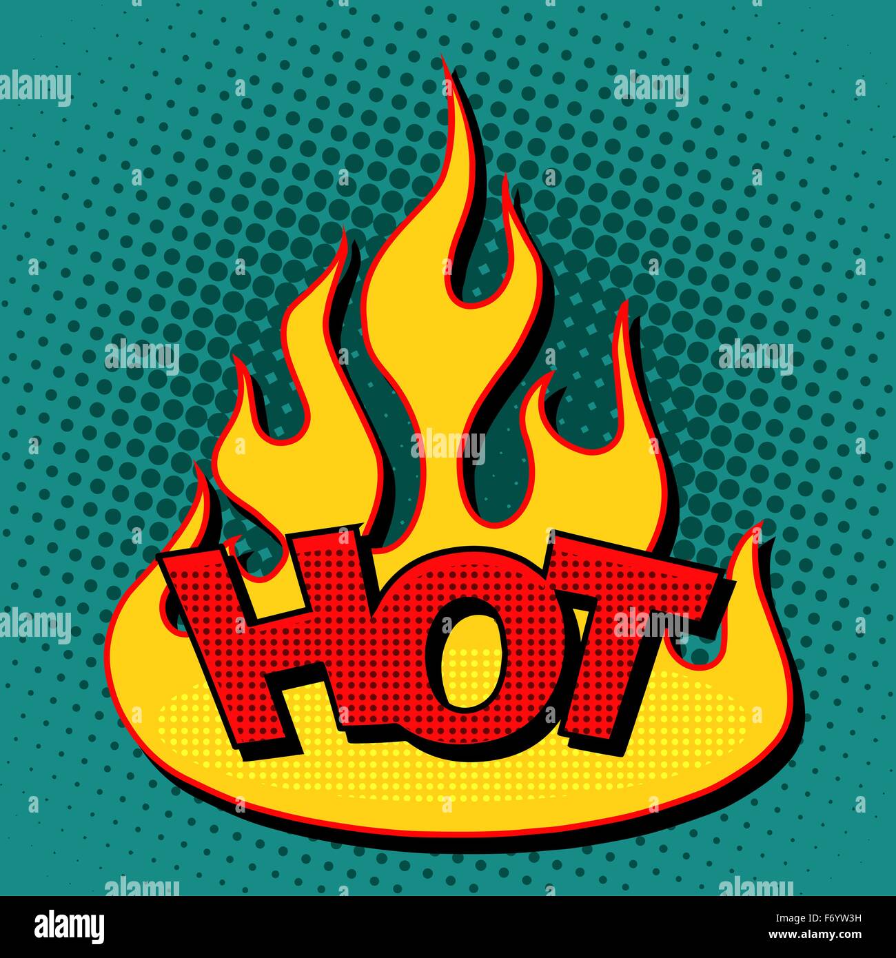 Hot flame silhouette comic text Stock Vector Image & Art - Alamy