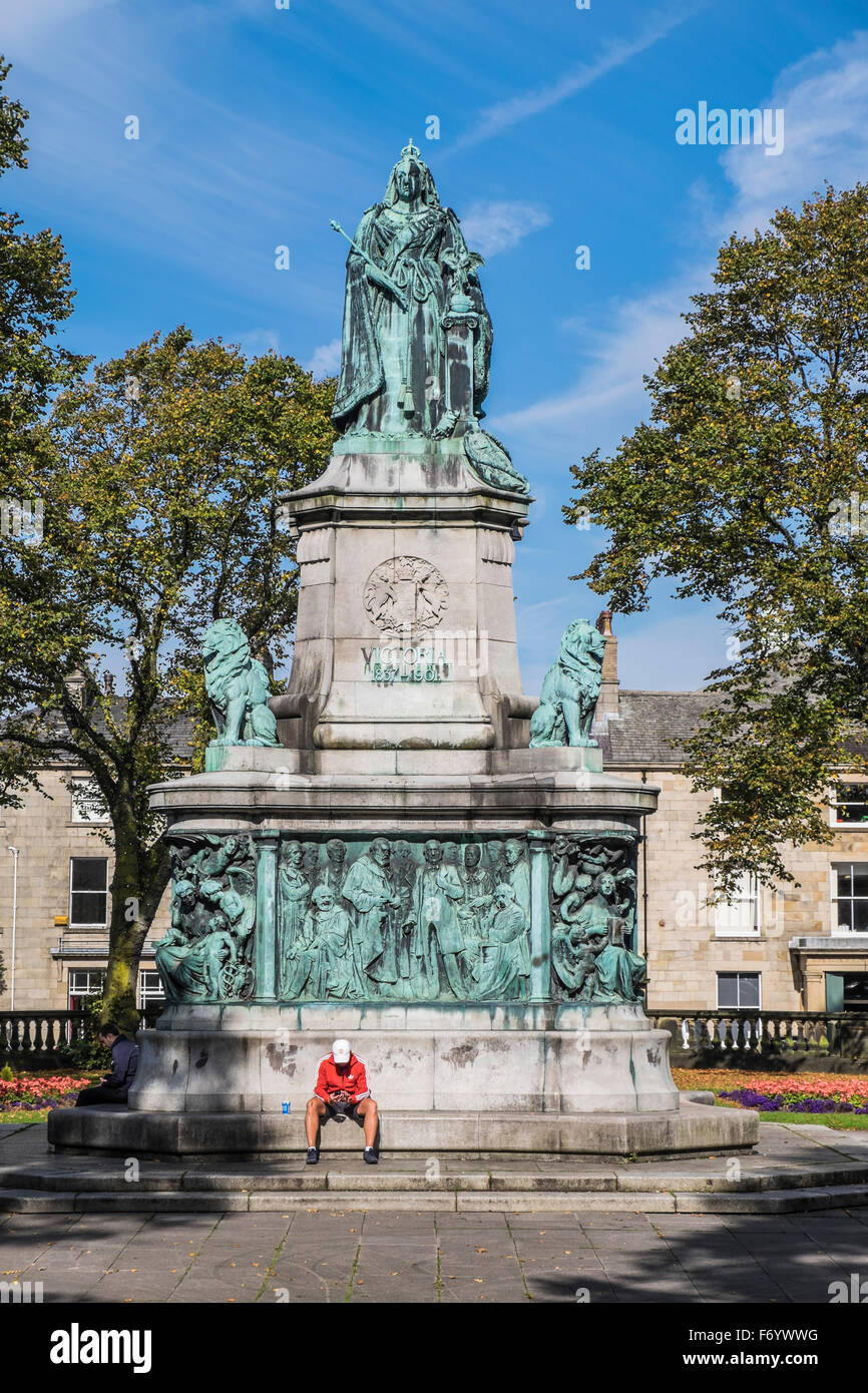 Lancaster City, Queen Victoria Memorial in Dalton Square Stock Photo ...