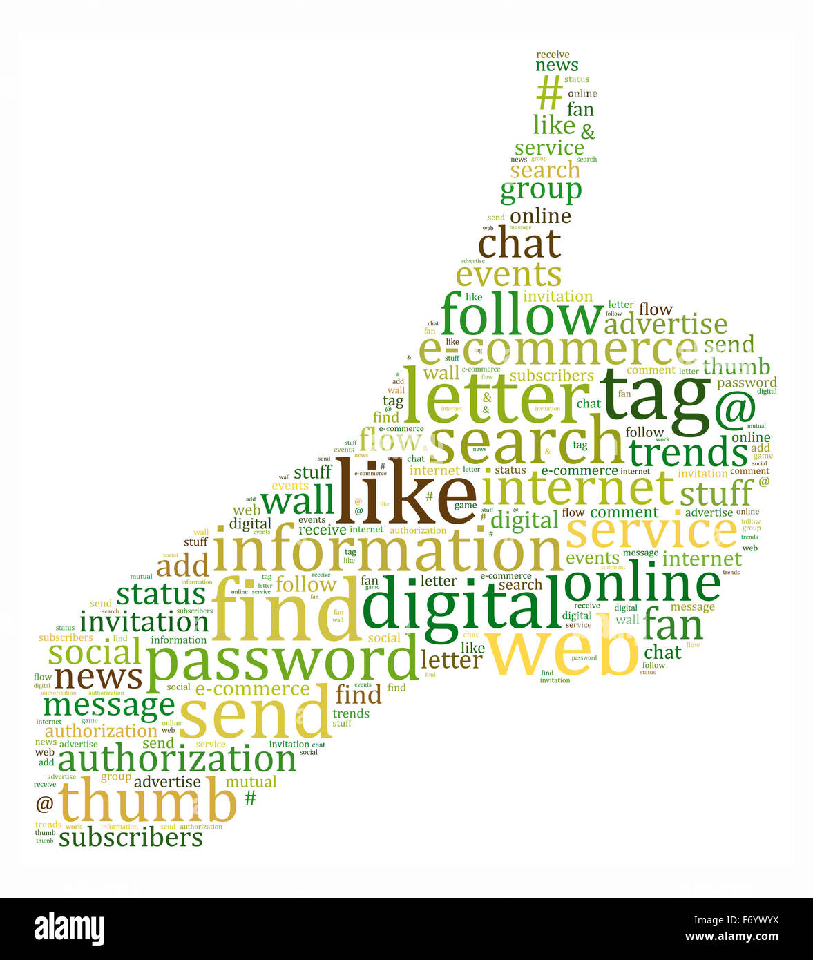 Thumb up like illustration word cloud concept Stock Photo - Alamy