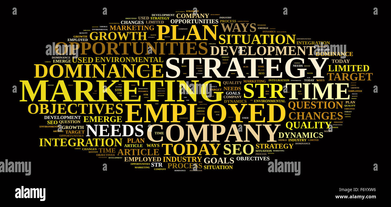 Marketing strategy illustration word cloud concept Stock Photo - Alamy