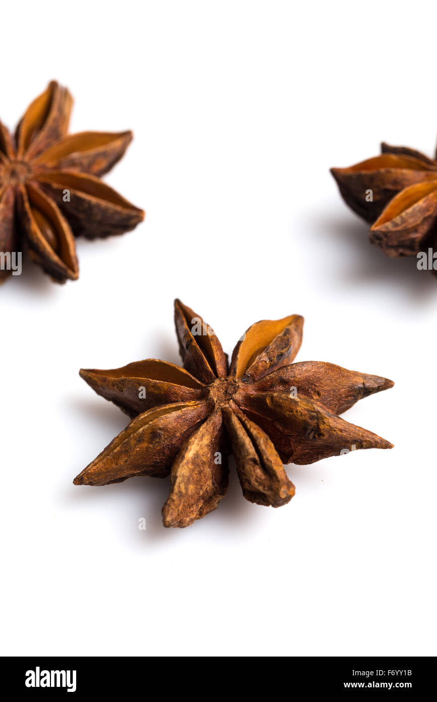 Stars of anise isolated on white background Stock Photo - Alamy
