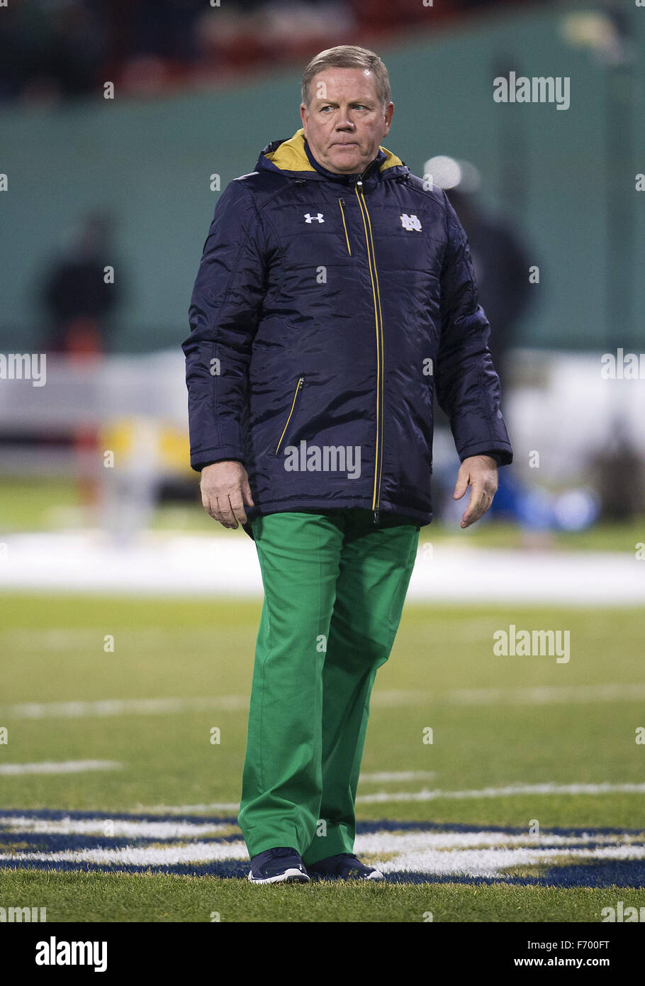 Boston, Massachusetts, USA. 21st Nov, 2015. Notre Dame head coach Brian ...