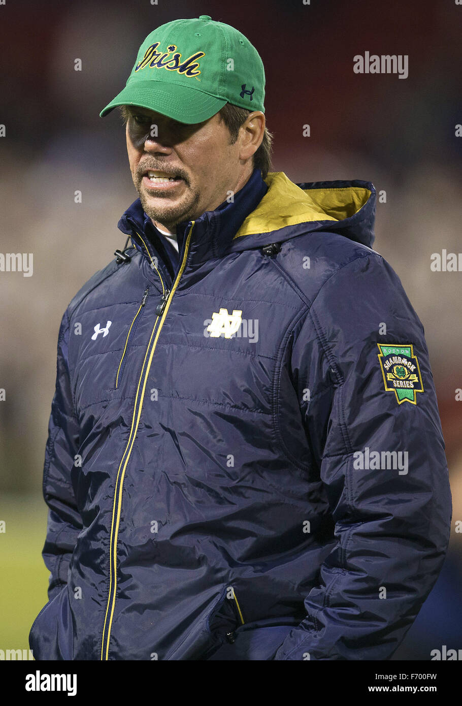 Boston, Massachusetts, USA. 21st Nov, 2015. Notre Dame defensive ...