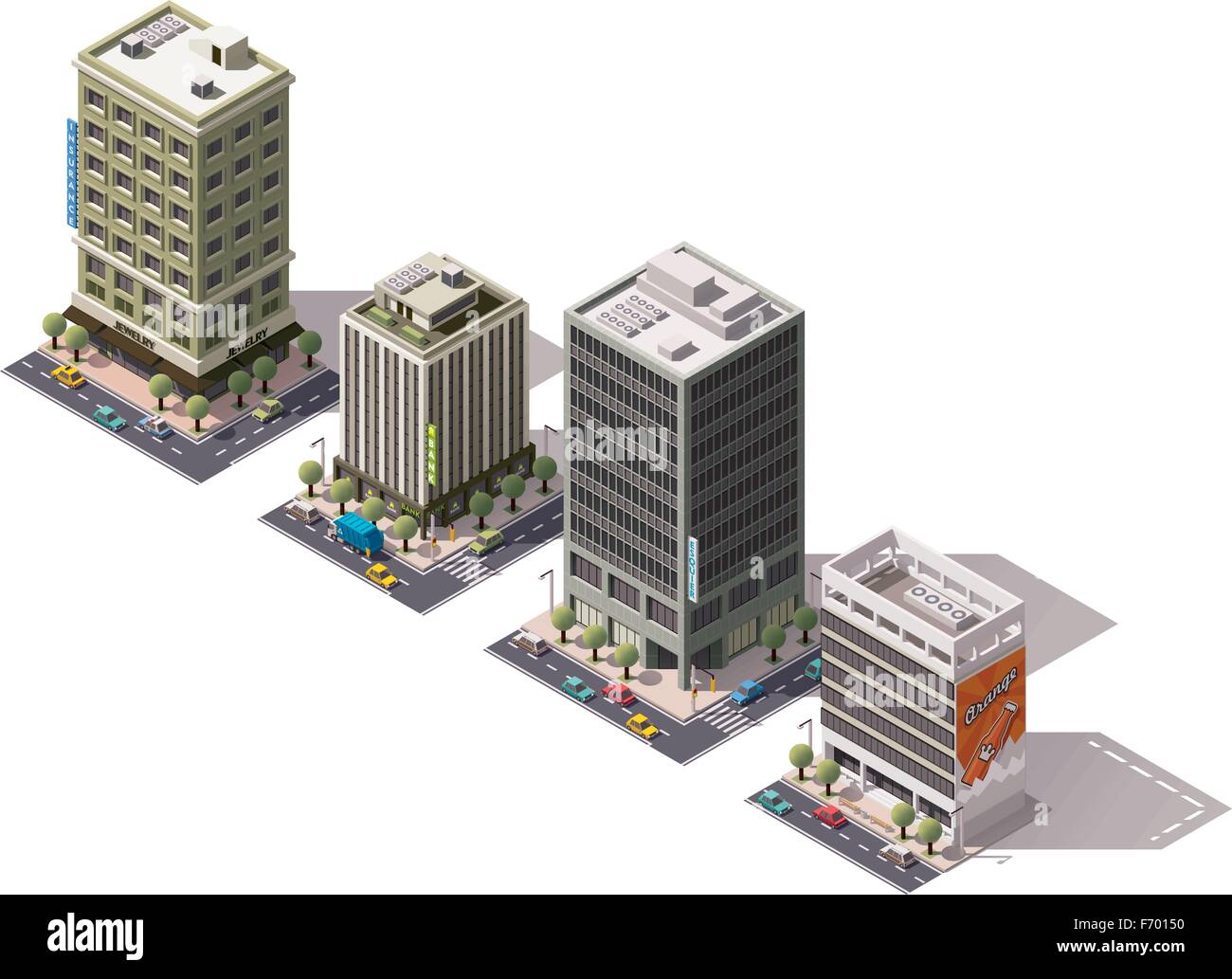 Vector isometric buildings set Stock Vector Image & Art - Alamy