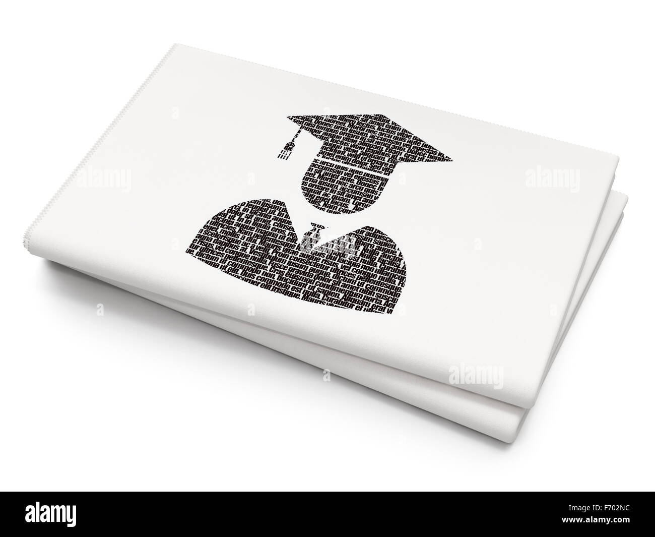 Studying concept: Student on Blank Newspaper background Stock Photo - Alamy