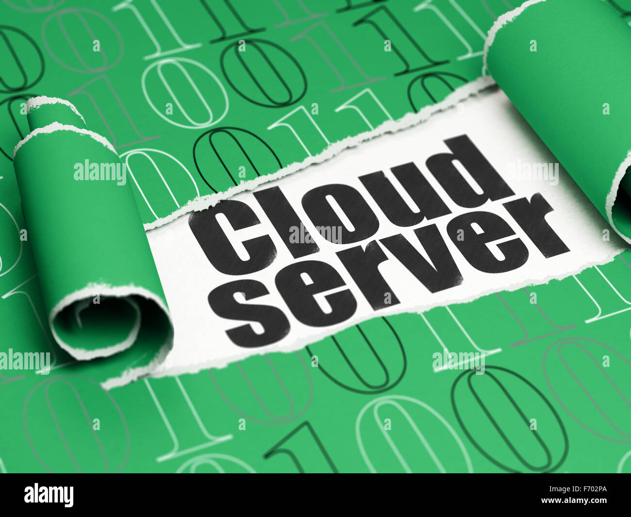 Cloud technology concept: black text Cloud Server under the piece of ...