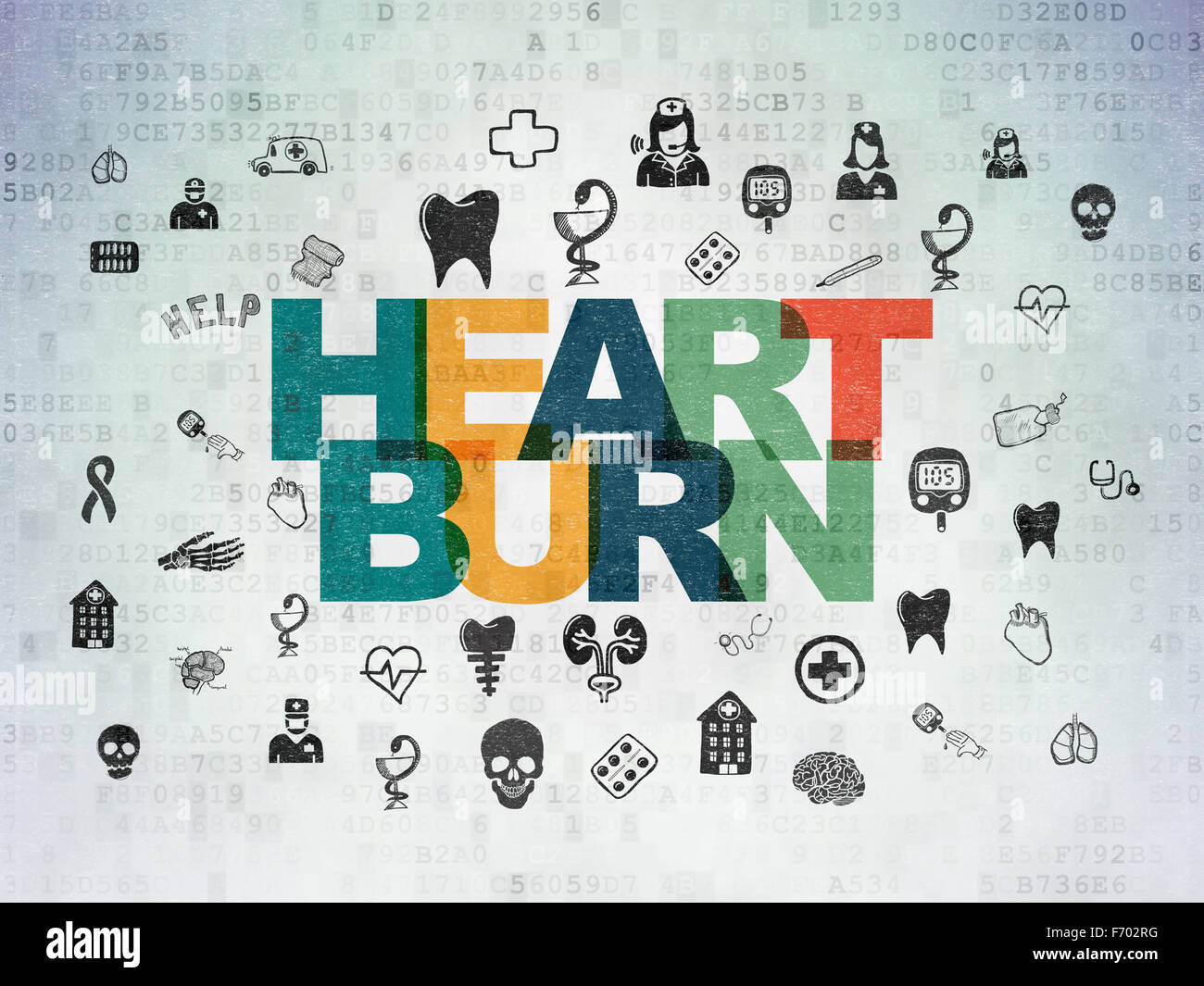 Healthcare concept: Heartburn on Digital Paper background Stock Photo ...