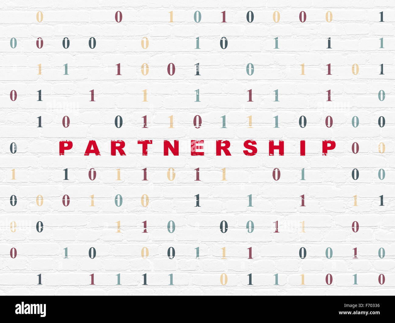 Finance concept: Partnership on wall background Stock Photo - Alamy