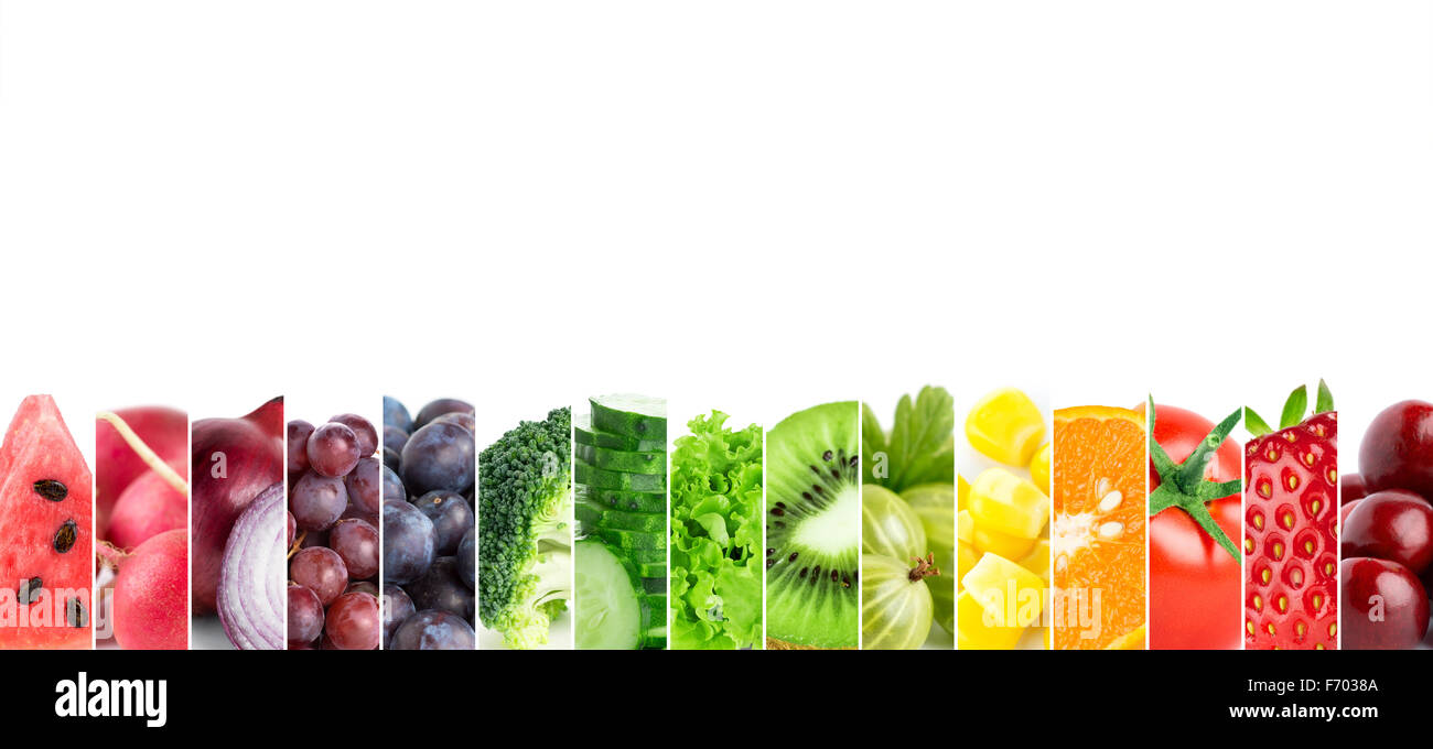 Fresh color fruits and vegetables. Healthy food concept Stock Photo - Alamy