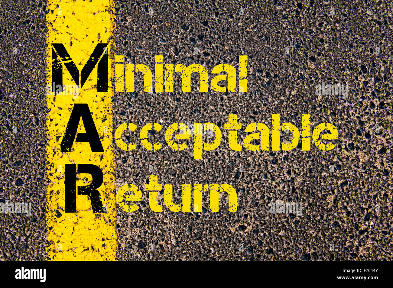 Concept image of Business Acronym MAR as Minimal Acceptable Return ...