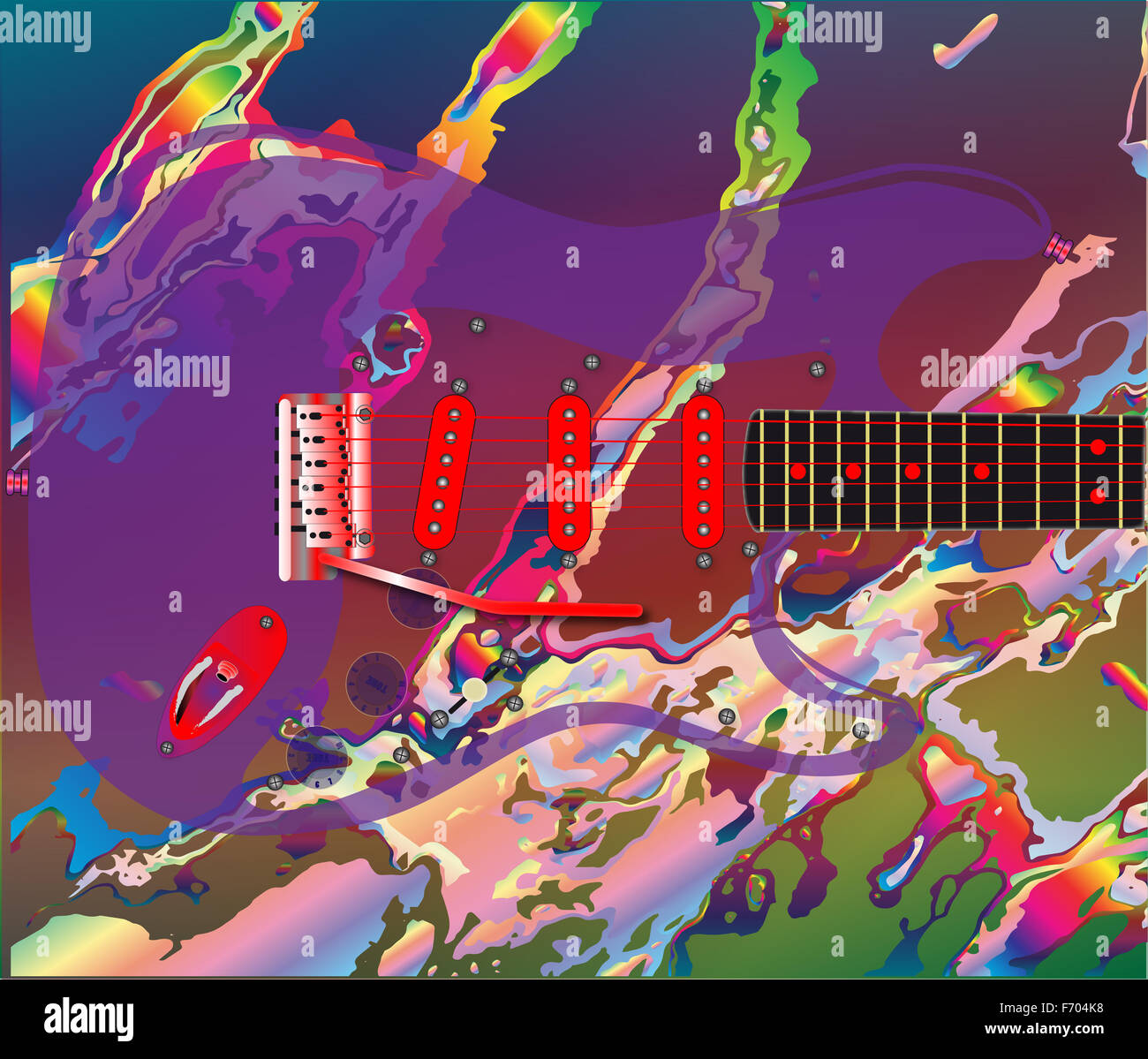 A jazz psychedelic background pattern with a rock guitar Stock Photo ...
