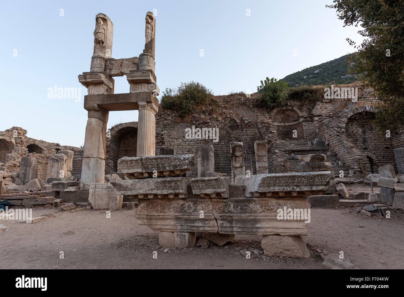 Domitian Temple in Domitian square in Ephesus, an ancient Greek city on ...