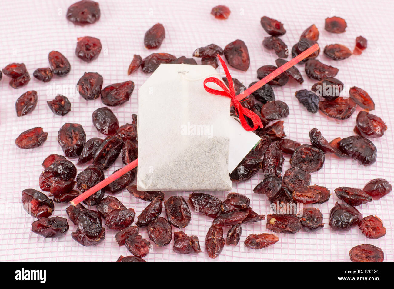 Colorful dried cranberry fruit grains and cranberry tea bag Stock Photo ...
