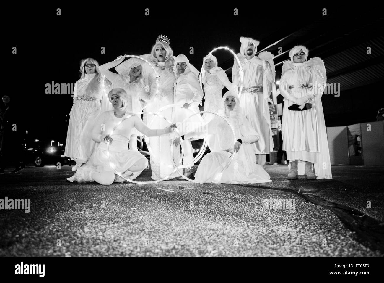 Participants of the Krampus Night Parade in Bloomington, Indiana. black ...