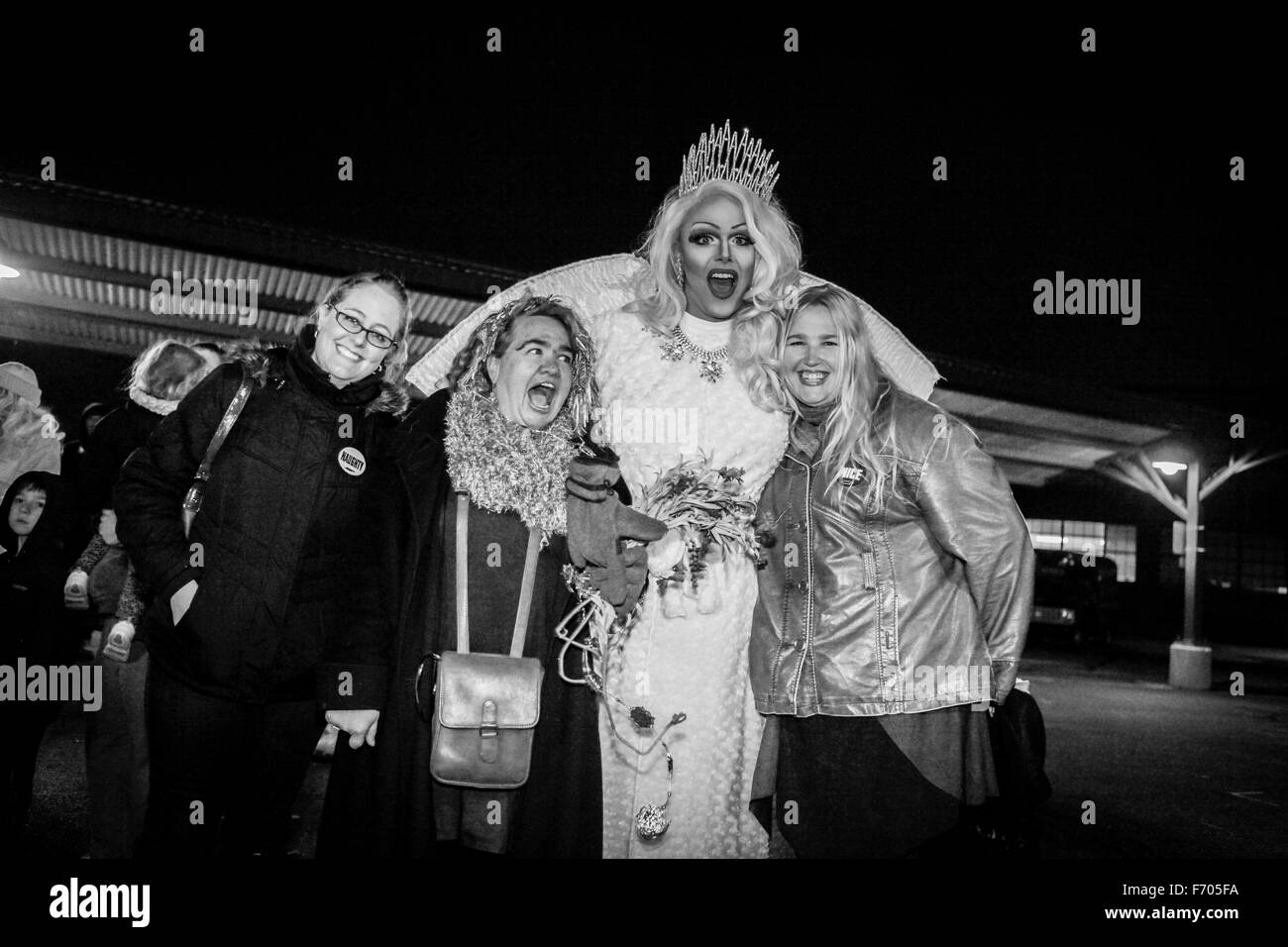 Participants of the Krampus Night Parade in Bloomington, Indiana. black ...