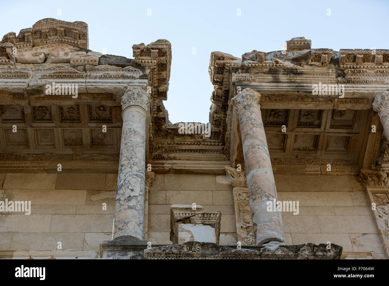 Details of the Façade of the library of Celsus, an ancient Roman ...