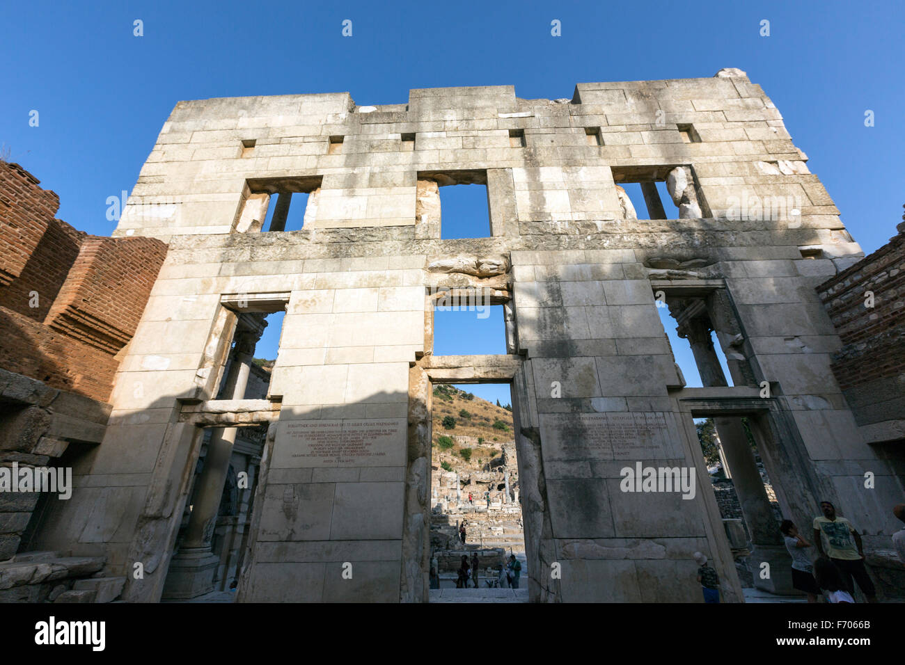 Destroyed interior of the library of Celsus, is an ancient Roman ...