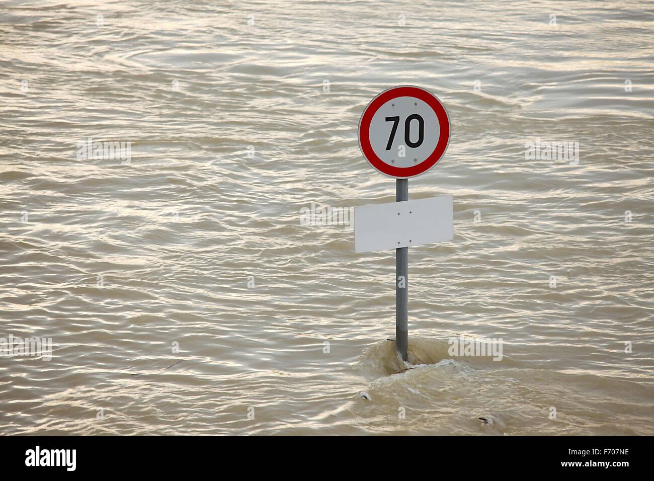 Flood water level sign with flooding hi-res stock photography and ...
