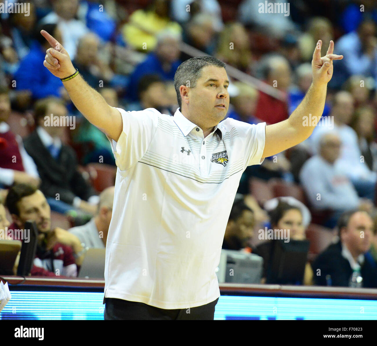 Charleston, South Carolina, USA. 22nd Nov, 2015. Towson Head Coach Pat ...