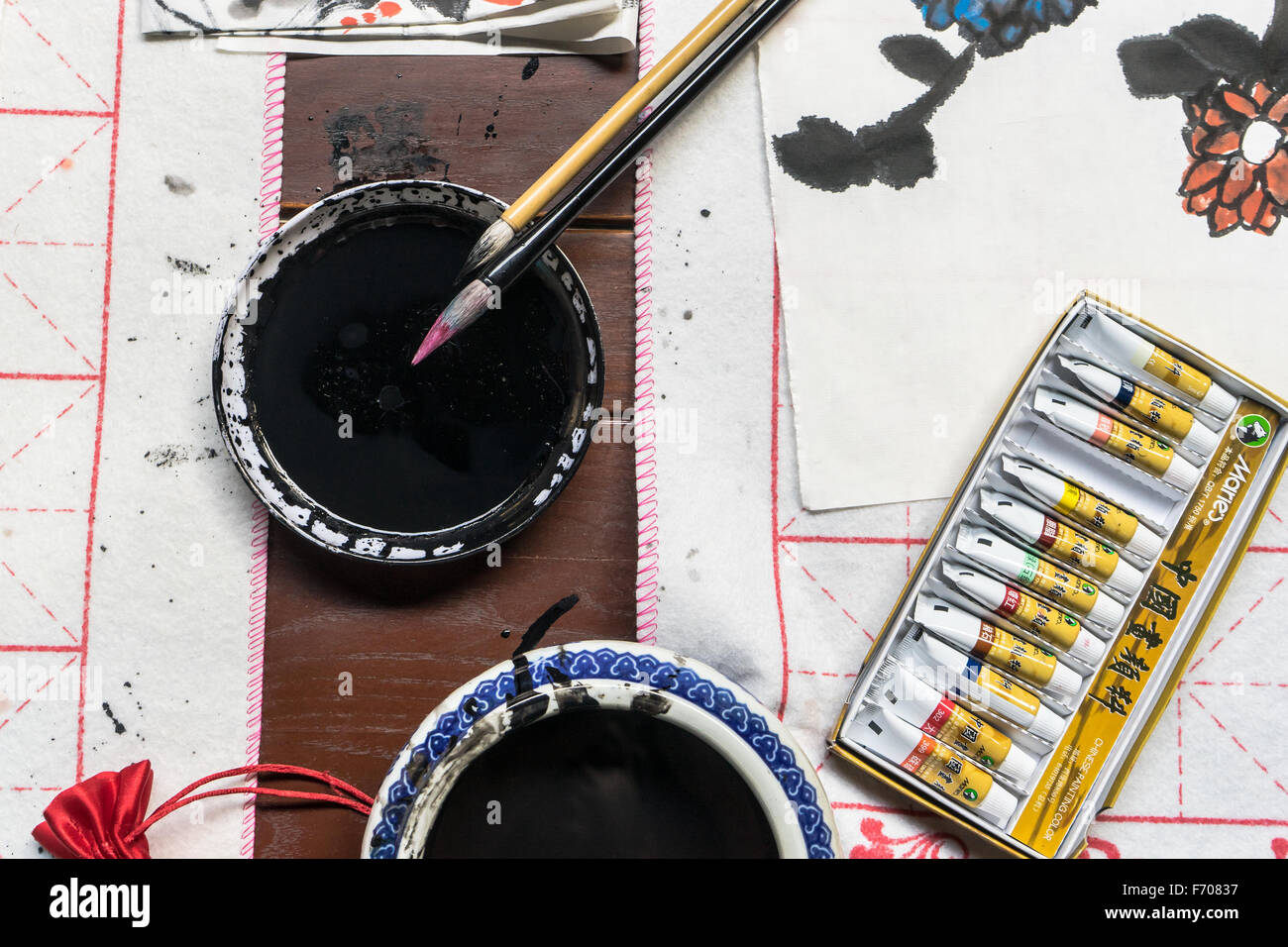 Calligraphy still life Stock Photo - Alamy