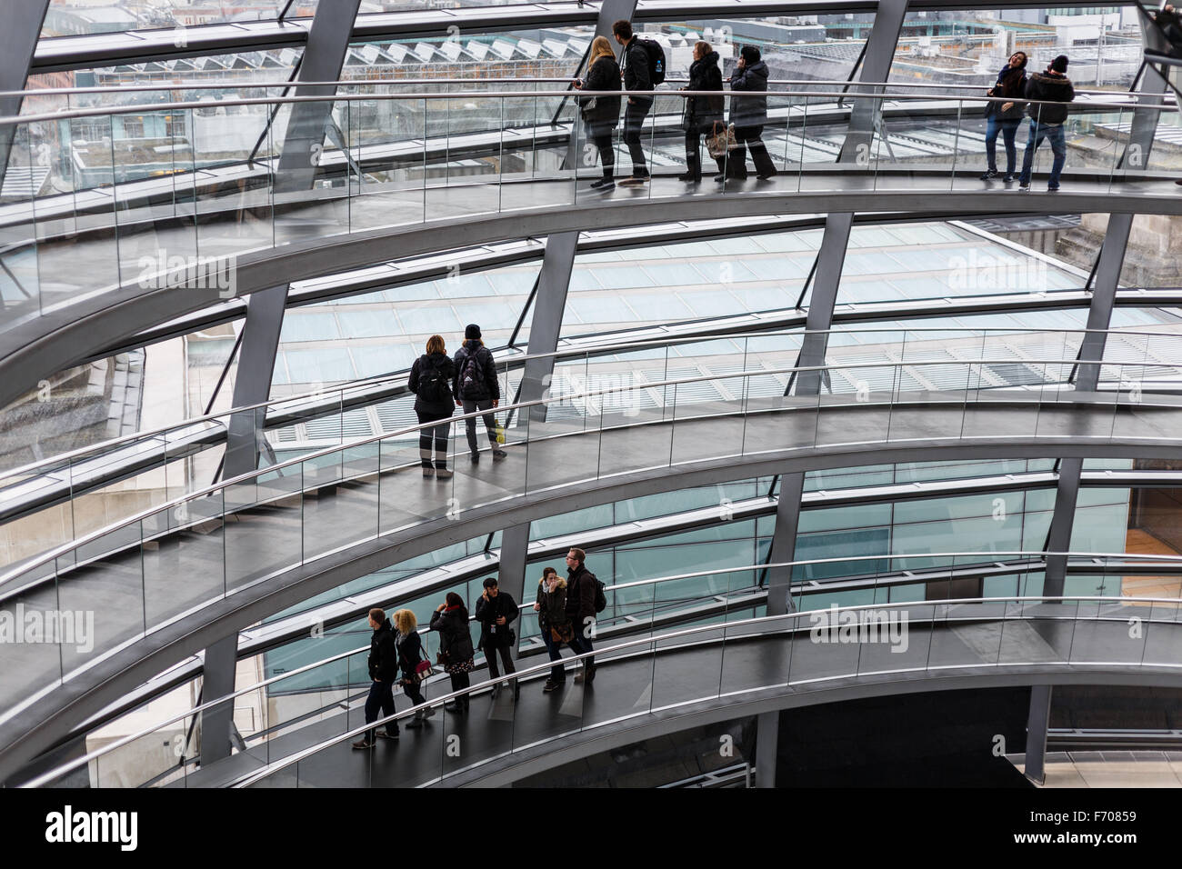 Inside the Dome of the Reichstag building in Berlin Stock Photo - Alamy