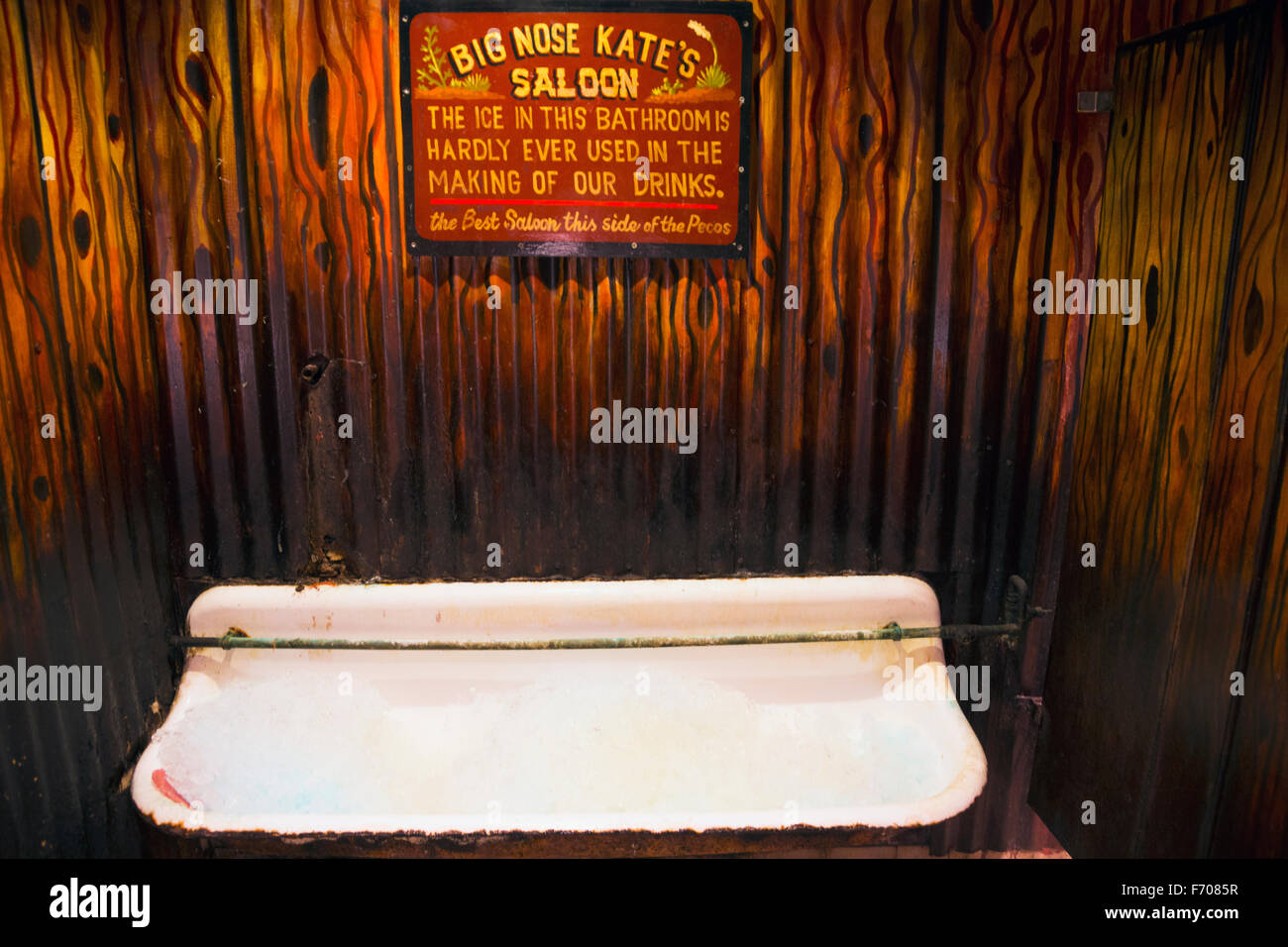 Tombstone, Arizona, USA, April 6, 2015, men's urinal in old western ...