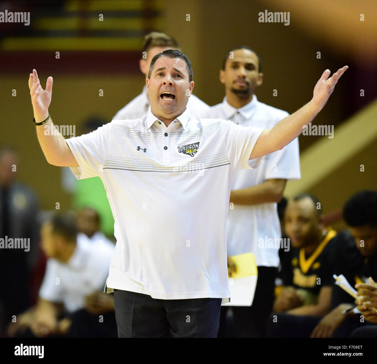 Charleston, South Carolina, USA. 22nd Nov, 2015. Towson Head Coach Pat ...