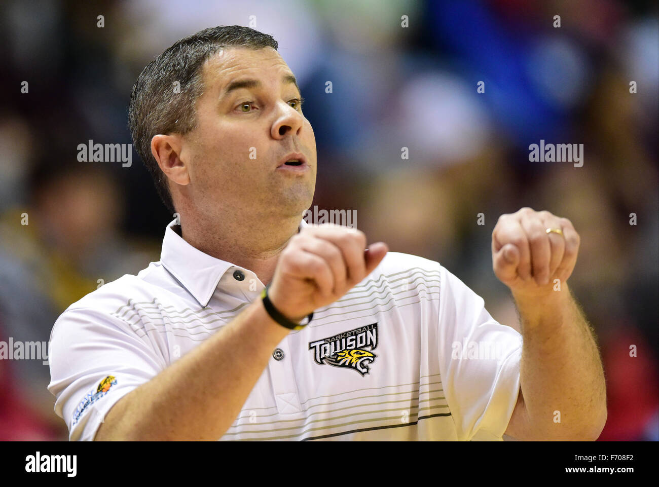 Charleston, South Carolina, USA. 22nd Nov, 2015. Towson Head Coach Pat ...