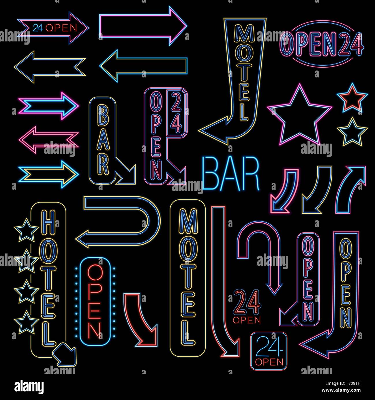 Neon sign night on Stock Vector Images - Alamy