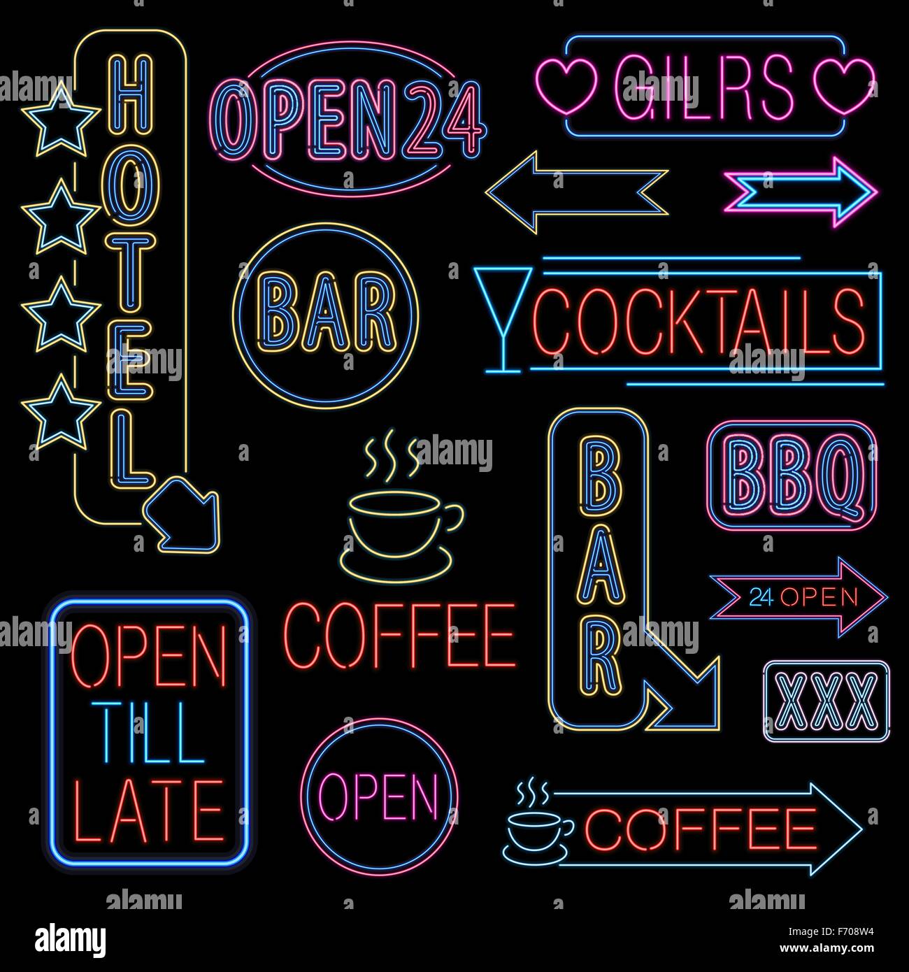 Neon colored pink black Stock Vector Images - Alamy