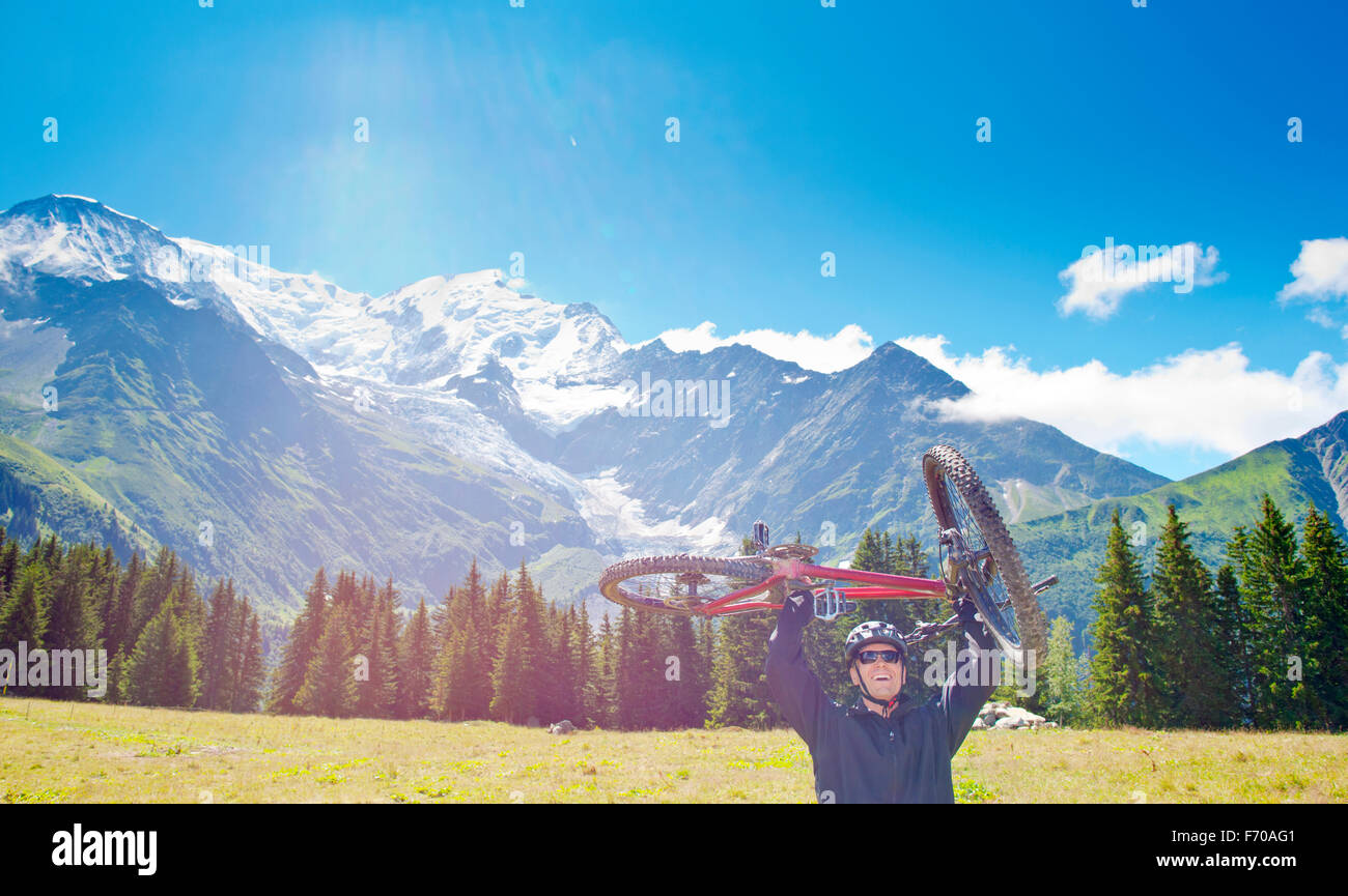 Mountain biking Chamonix Stock Photo - Alamy