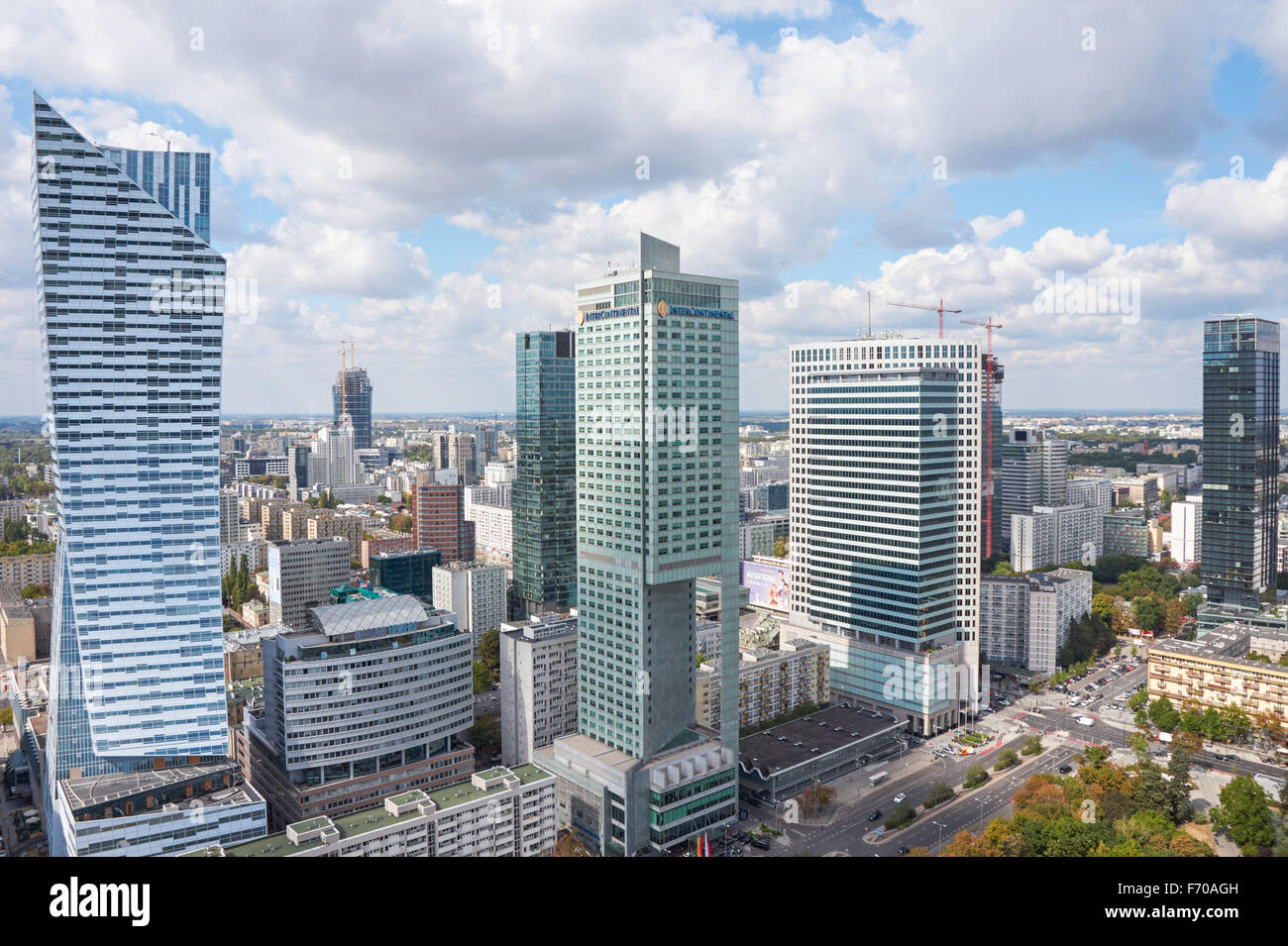 Aerial view of Warsaw from the observation deck on the Palace of ...