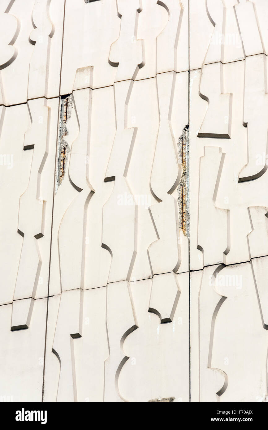 Patterned concrete with corrosion, Faraday Building, former UMIST ...