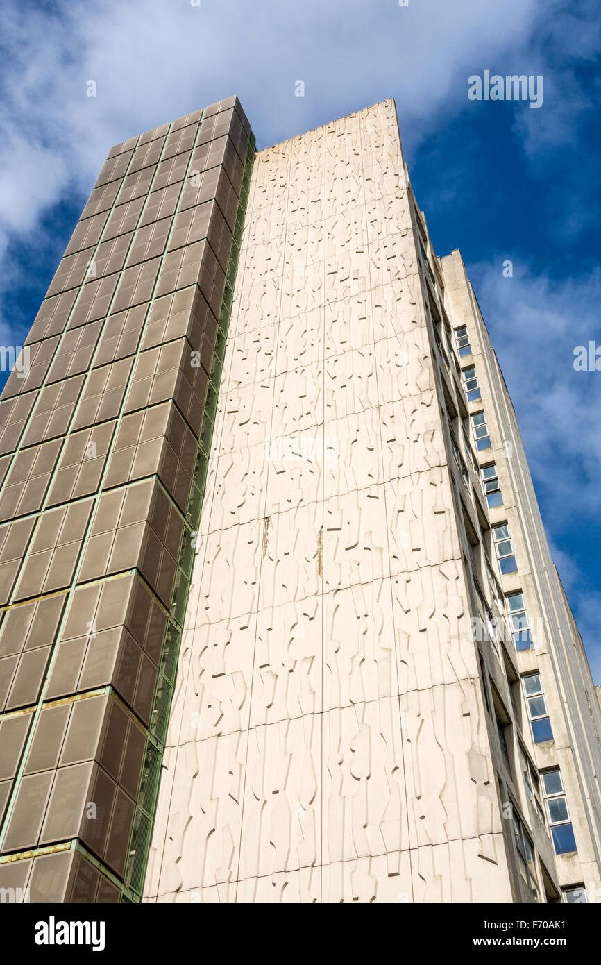 Patterned concrete on the Faraday Building, on the former UMIST campus ...