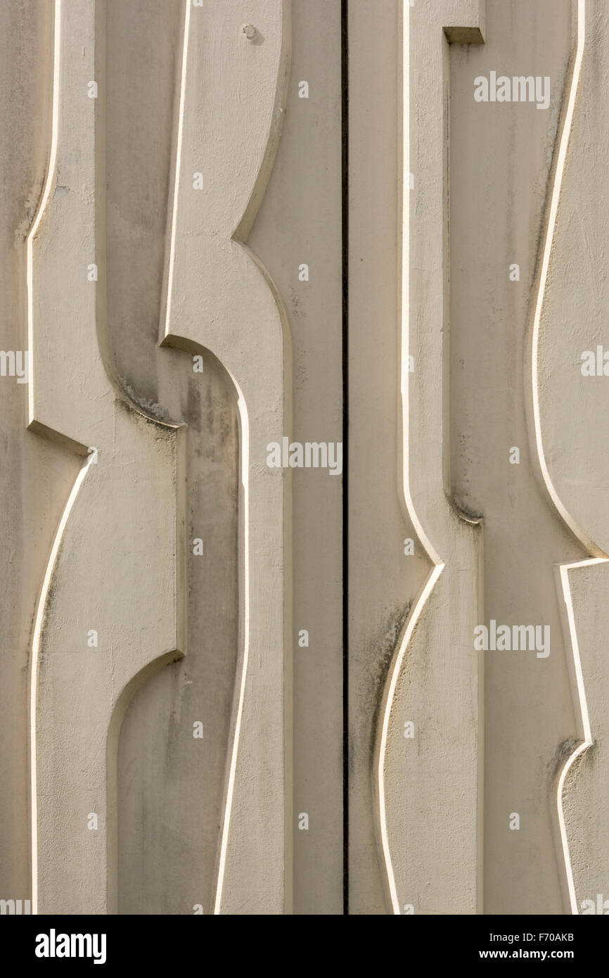 Patterned concrete on the Faraday Building, on the former UMIST campus ...