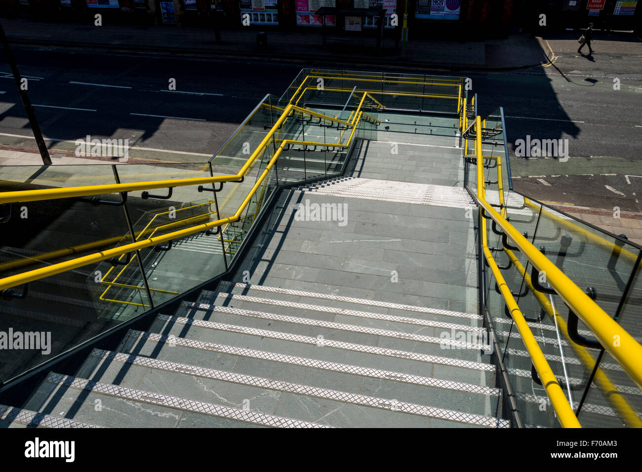 New (Sept. 2015) access steps to Deansgate-Castlefield tram stop ...