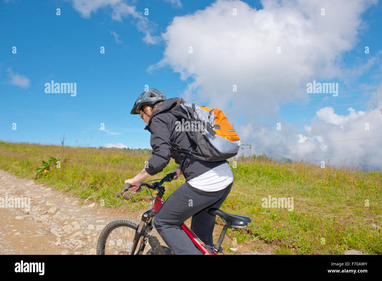 Mountain biking Chamonix Stock Photo - Alamy