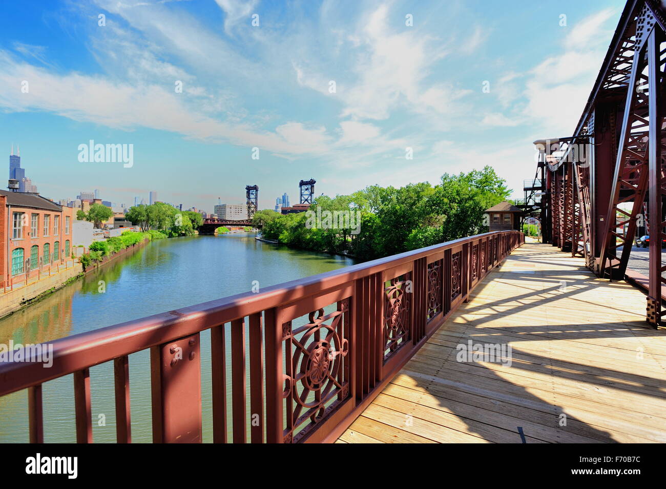 The Cermak Road Bridge over the South Branch of the Chicago River as it ...